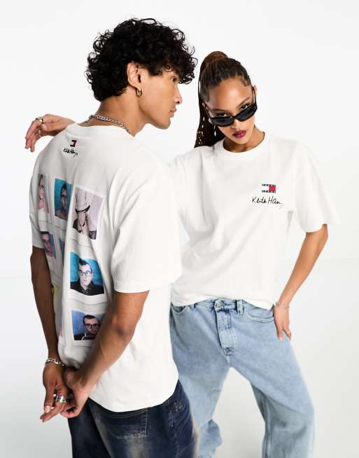 Tommy Jeans x Keith Haring unisex photo print t-shirt in white | ASOS