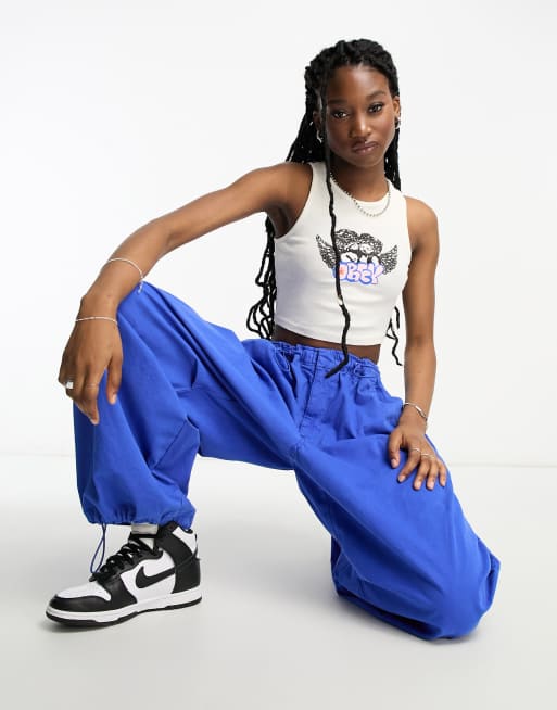 Top blanco hueso sin mangas de canalé Cherub Cheeks de Obey | ASOS