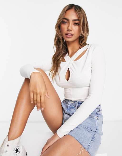Top Color Marfil Con Aberturas De Miss Selfridge Asos