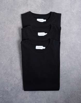 Topman 3 pack classic fit t-shirt in black | ASOS