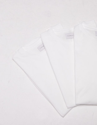 Topman 3 pack classic fit T-shirt in white | ASOS