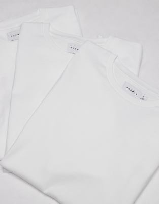 Topman 3 pack classic fit t-shirt in white | ASOS