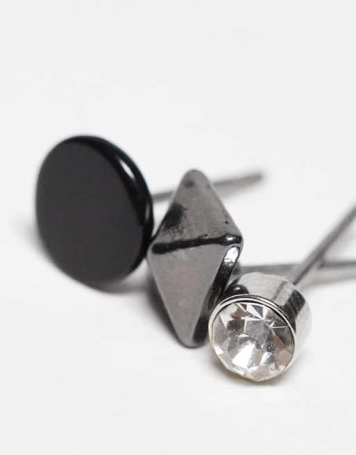 Topman 6 pack stud and pyramid earrings | ASOS