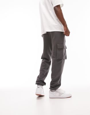 Topman cargo trackies in charcoal | ASOS