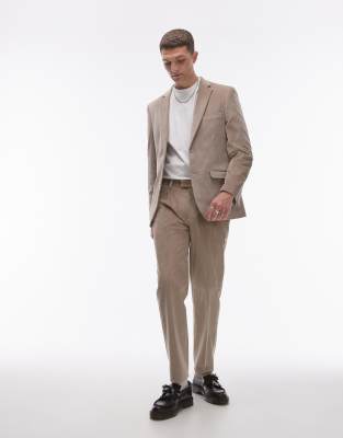 Topman - Costume ajusté en velours côtelé - Taupe | ASOS