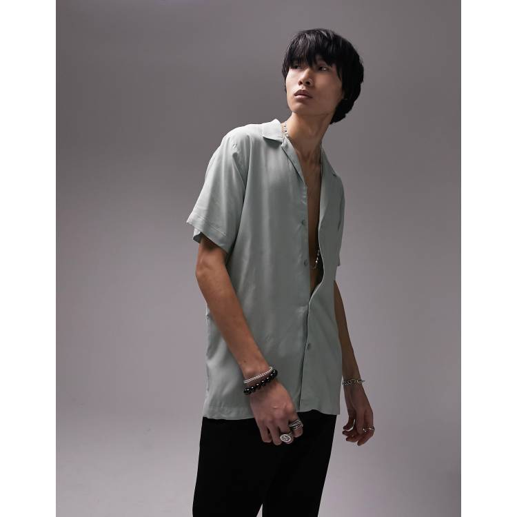 Green Short Sleeve Dress Shirts