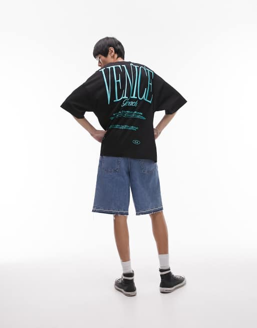 Topman Extreme Oversized Fit T Shirt With Front And Back Venice