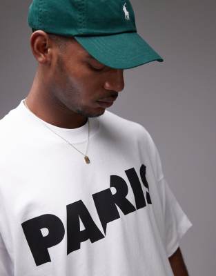 Topman extreme oversized fit t-shirt with Paris print in white | ASOS