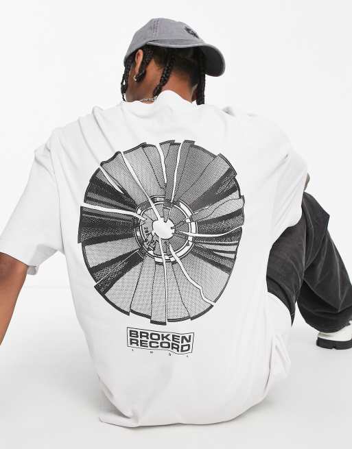 Topman Extreme Oversized T Shirt With Broken Record Front And Back