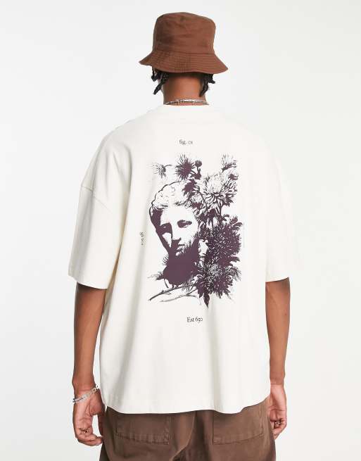Topman Extreme Oversized T Shirt With Statue Front And Back Print In