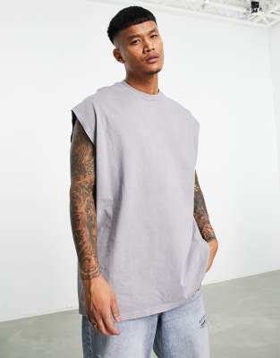 Topman extreme oversized tank top in gray | ASOS