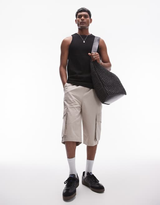 Topman fitted ribbed tank top with high neck in black | ASOS