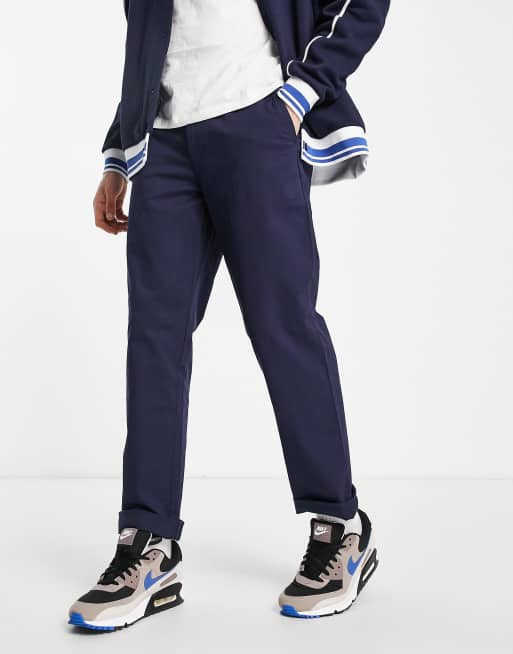 Topman Locker Geschnittene Chinohose In Marineblau Navy Asos