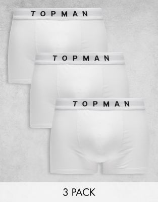 Topman - Lot de 3 boxers à taille blanche - Blanc | ASOS