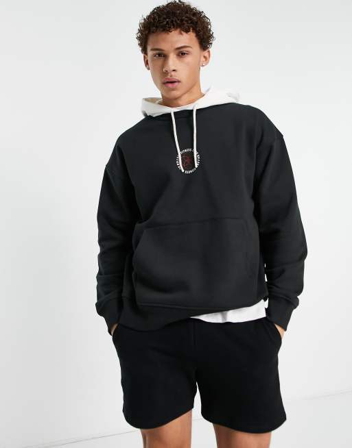 Topman Mehrlagiger Oversize Kapuzenpullover In Schwarz Asos