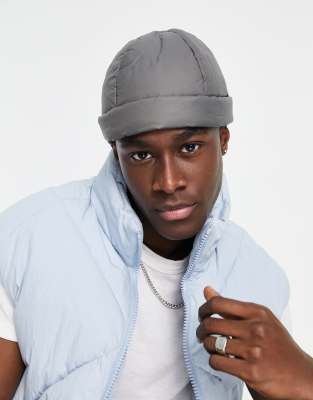 Topman nylon docker hat in grey | ASOS