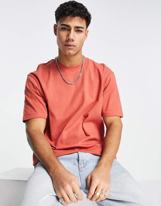 Topman Oversized Fit T Shirt In Burgundy Asos