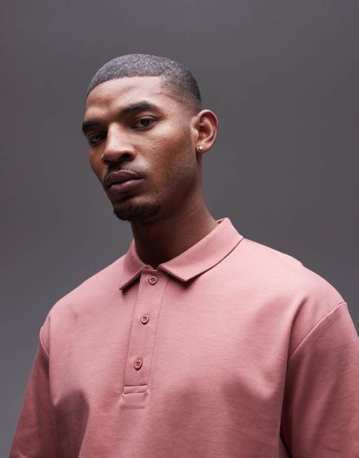 Topman Polo Premium Oversize Rosa Asos