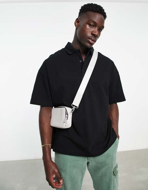 Topman - Polo ultra oversize en piqué - Noir | ASOS