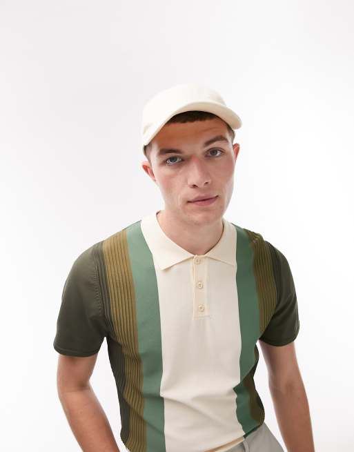 Topman polo with stripe detail in green | ASOS