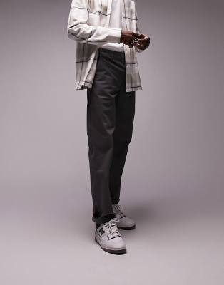 Topman relaxed chino trousers in charcoal | ASOS