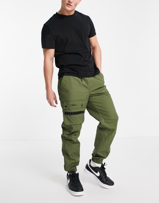 Topman relaxed signature cargo pants in khaki | ASOS
