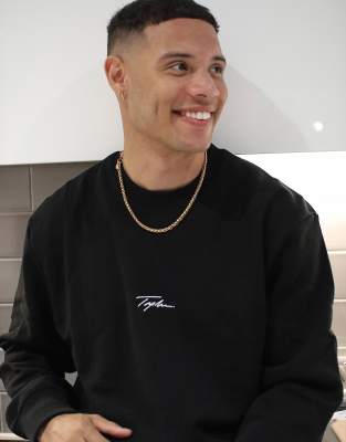 Topman Signature oversized sweater in black | ASOS