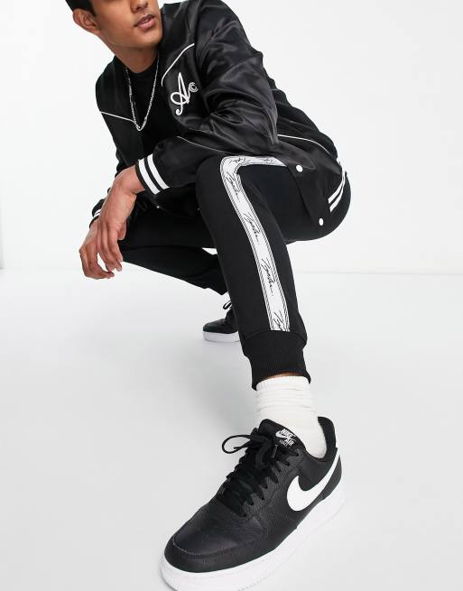 Topman Signature tape trackies in black | ASOS