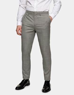 Topman skinny suit trousers in grey | ASOS