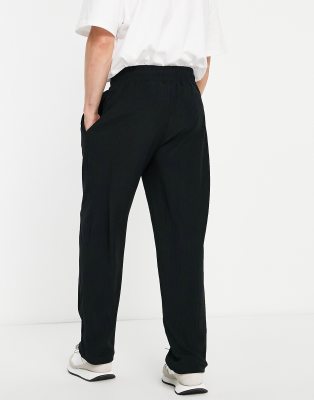 Topman straight leg cord trackies in black | ASOS