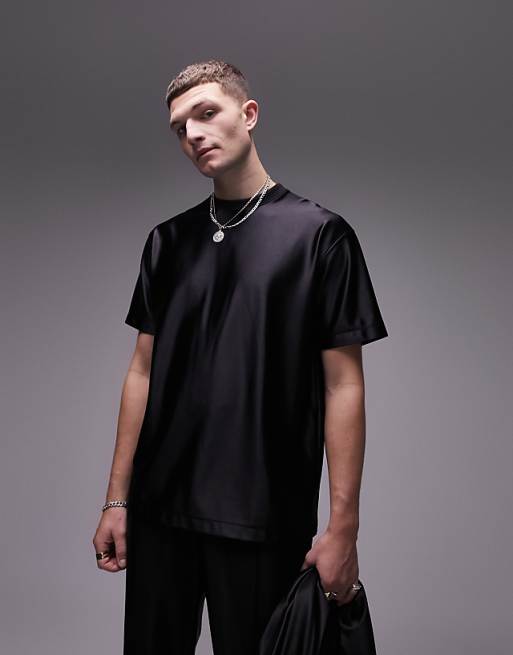 Topman - T-shirt oversize nera lucida | ASOS Topman - T-shirt oversize nera lucida | ASOS