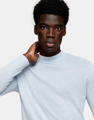 Topman turtle neck knitted jumper in blue | ASOS