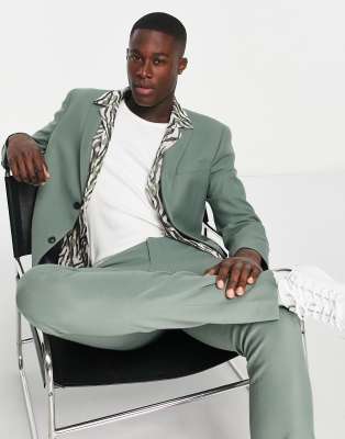 Topman - Veste de costume de mariage ajustée et texturée - Vert | ASOS