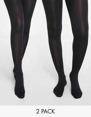 Topshop 2 pack 80 denier tights in black | ASOS