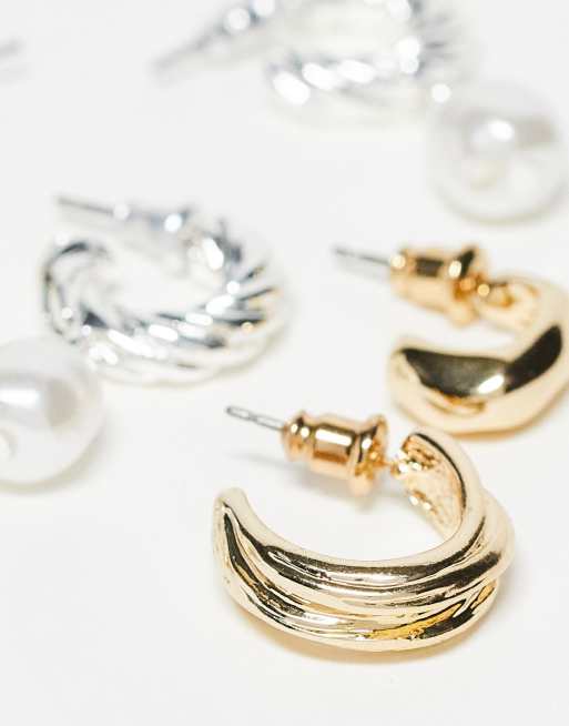 Pearl hoop earrings topshop store