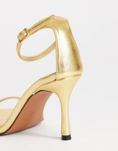 Alexi 2 part high heeled sandal in gold | Topshop