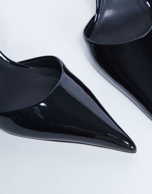 Topshop Angel heeled pumps in black patent | ASOS