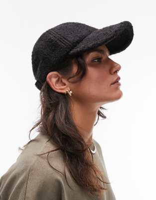 Topshop Carly soft touch cap in black | ASOS