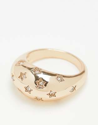 Topshop celestial star ring in gold | ASOS