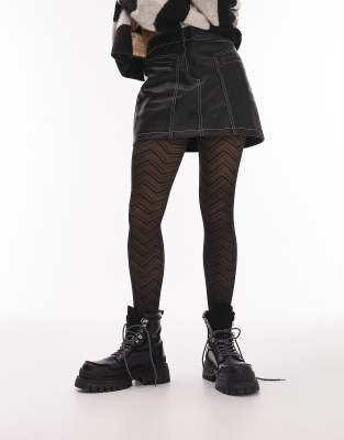 Topshop chevron tights in black | ASOS