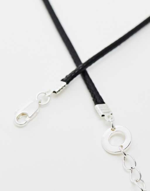 Topshop chubby heart charm rope necklace in silver