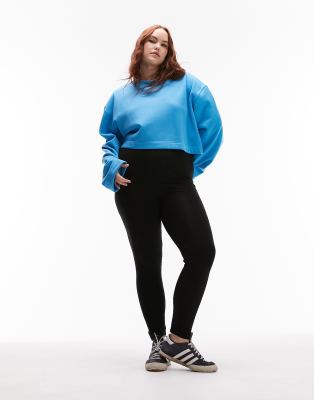 Topshop Curve - Legging met hoge taille in zwart | ASOS