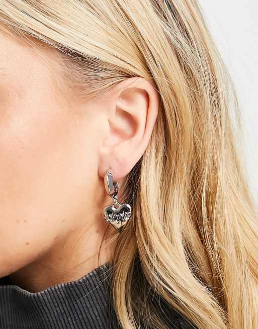 Topshop heart earrings store