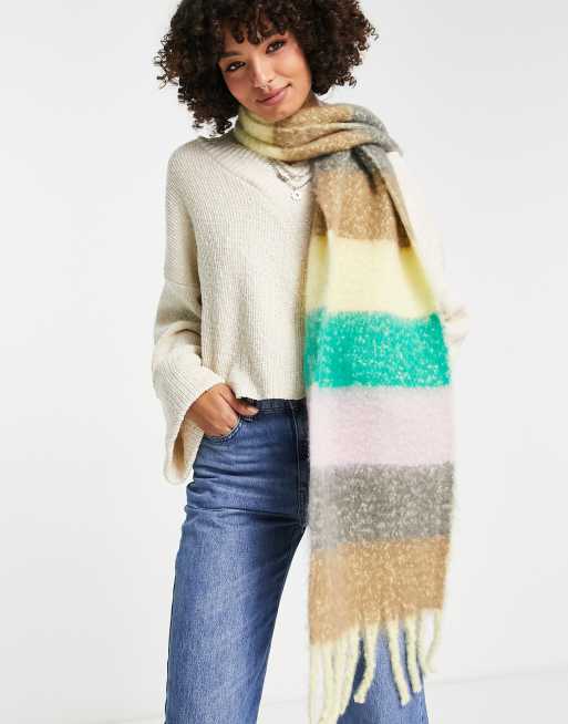 Topshop - Écharpe épaisse à rayures - Multicolore | ASOS