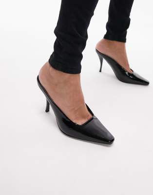 Topshop Eve heeled pumps in black | ASOS