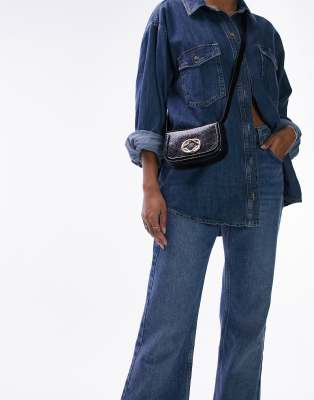 Topshop - Florence - Crossbody tas met metalen detail in zwart | ASOS