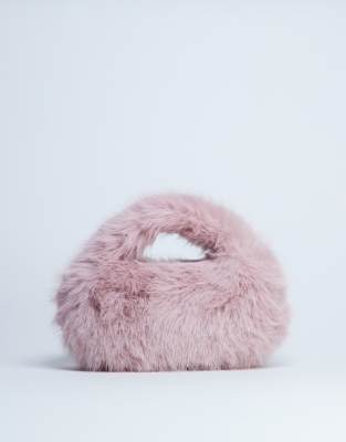 Gemima faux fur grab bag in pink | Topshop