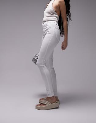 Topshop high rise Joni jeans in white | ASOS