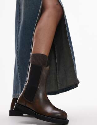 Topshop - Lana - Bottines Chelsea en cuir | ASOS