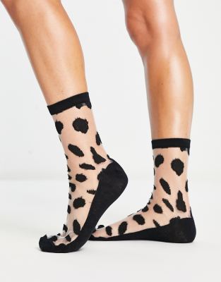 Topshop mesh spot socks in black | ASOS